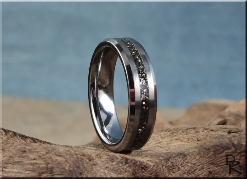 22. Tungsten Carbide Ring with Meteorite Inlay | Wedding KnowHow